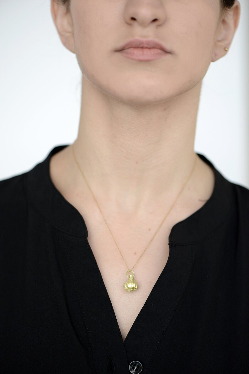 Garlic Silver Charm, Garlic Necklace, Garlic Bulb Pendant, Garlic ...