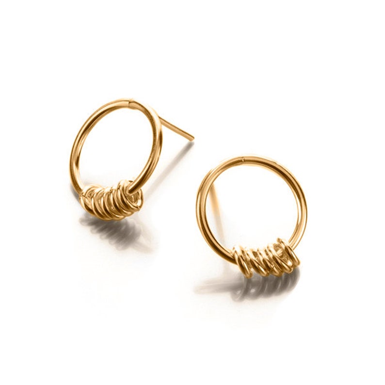 Hoop Stud Silver Earrings Circle Stud Earrings Handmade - Etsy