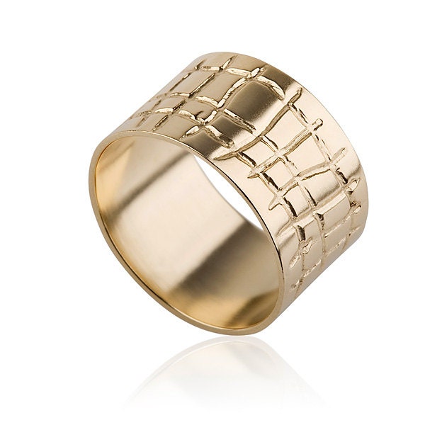 Unisex Wedding Ring 14k Gold Wide Wedding Ring His & Hers - Etsy