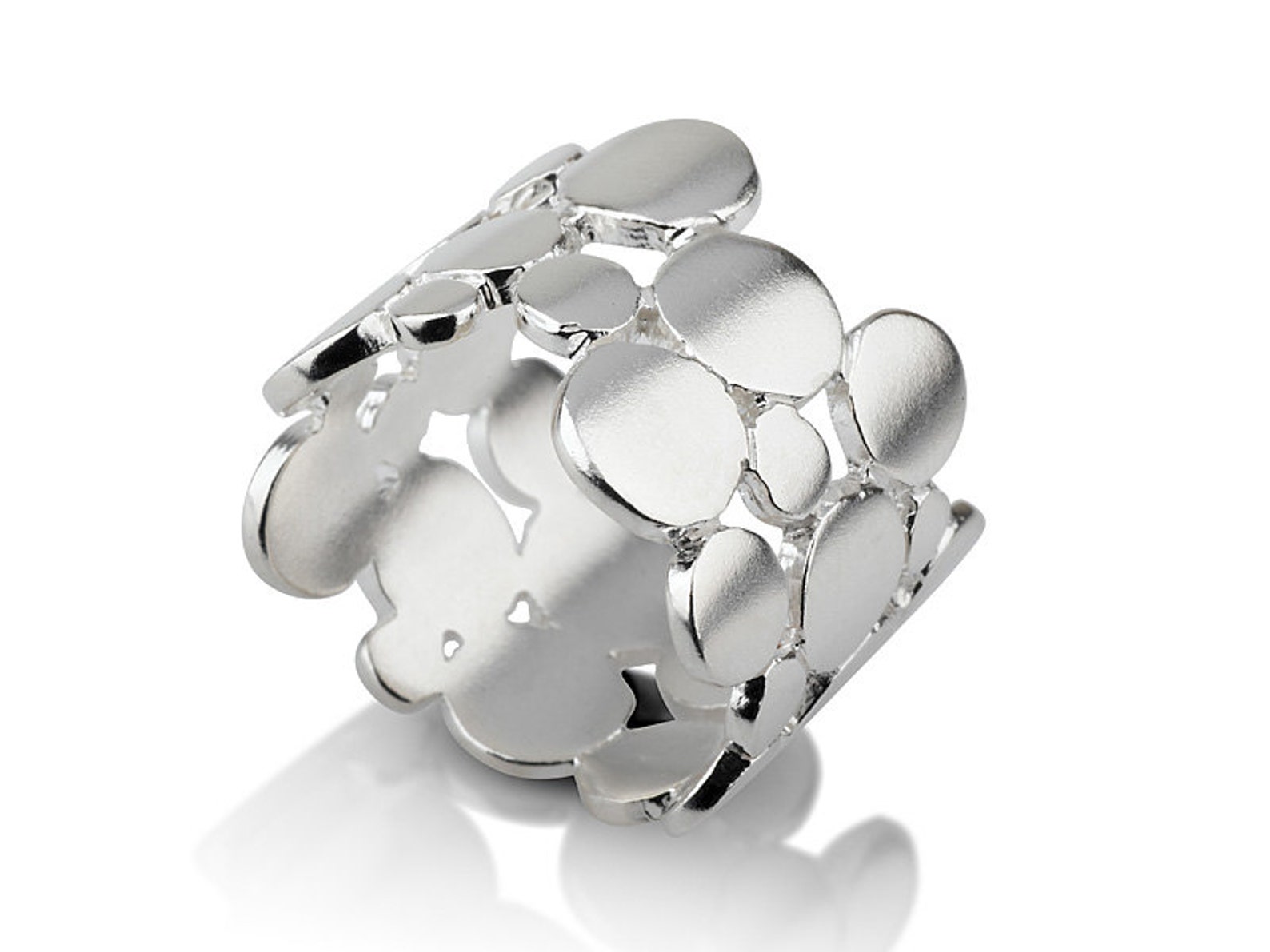 Filled Bubble Silver Ring, Sterling Silver Circle Ring, Everyday Woman ...