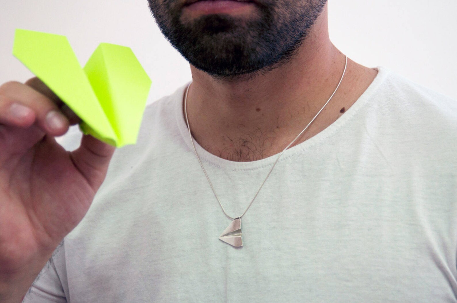 Origami Airplane Necklace Silver Paper Plane Pendant Paper - Etsy