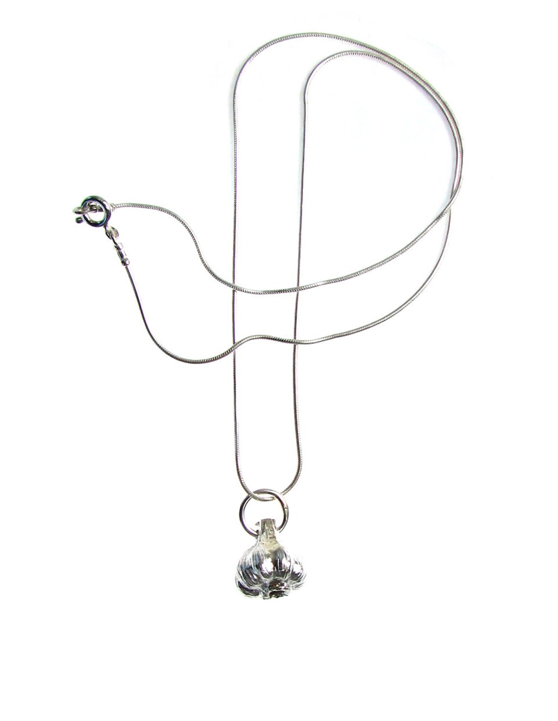 Garlic Silver Charm, Garlic Necklace, Garlic Bulb Pendant, Garlic ...