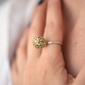 14K White Gold Floral Ring Gold Flower Bud Ring Flower - Etsy