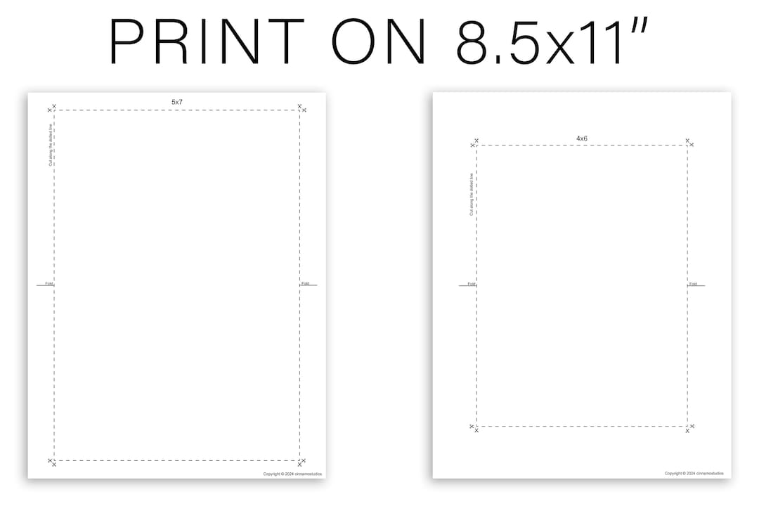Foldable Card Templates for Standard 8.5x11 Paper | Instant Download ...