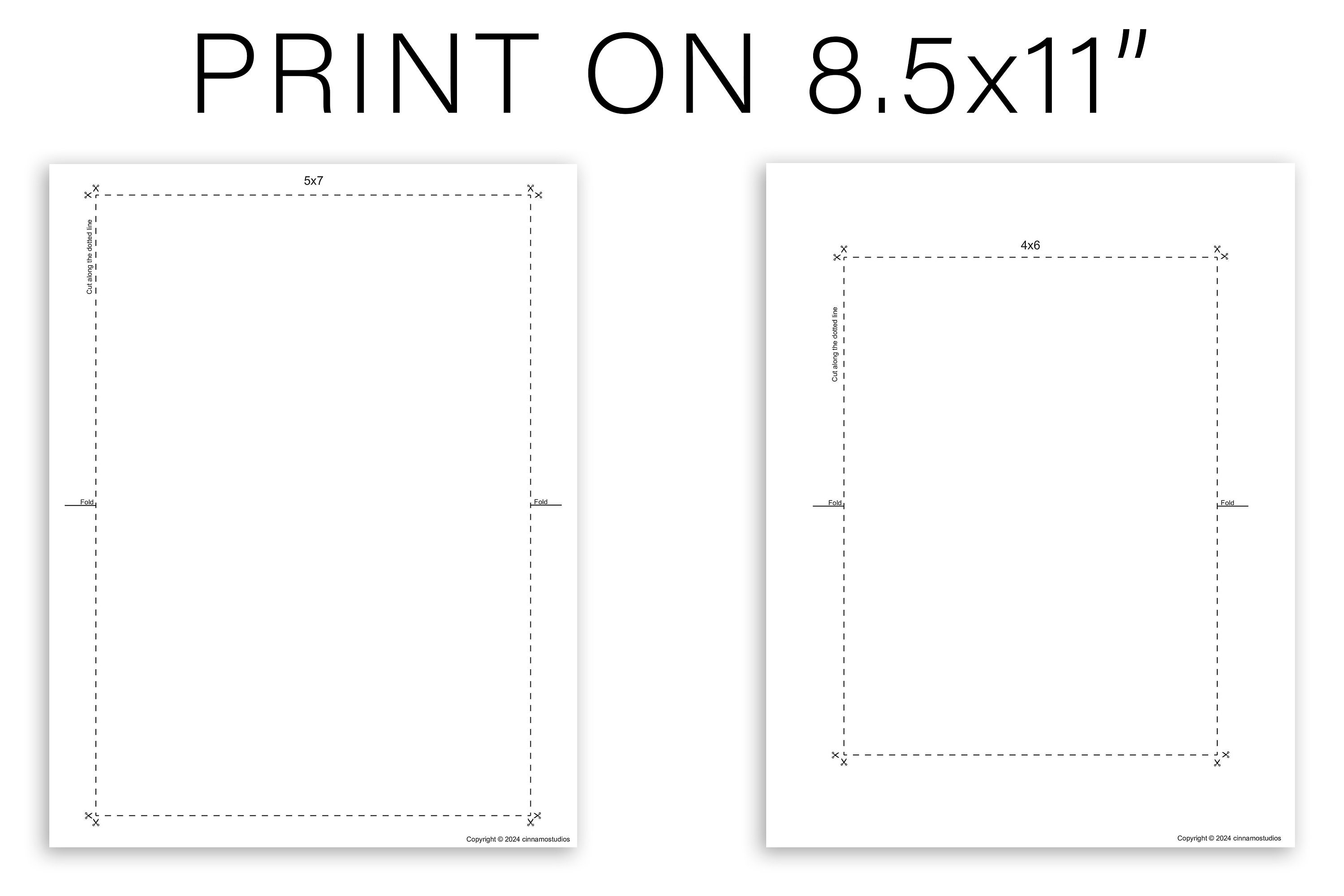 Foldable Card Templates for Standard 8.5x11 Paper | Instant Download ...