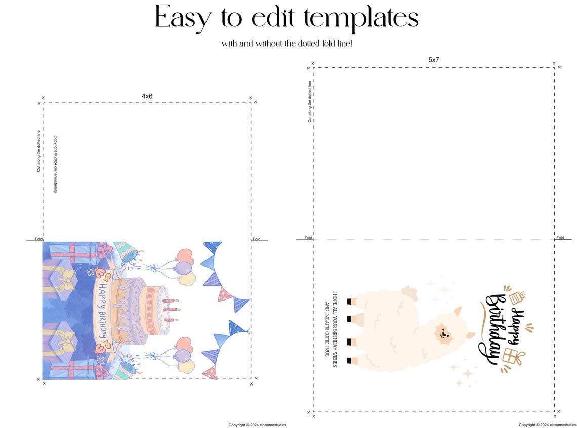Foldable Card Templates for Standard 8.5x11 Paper | Instant Download ...