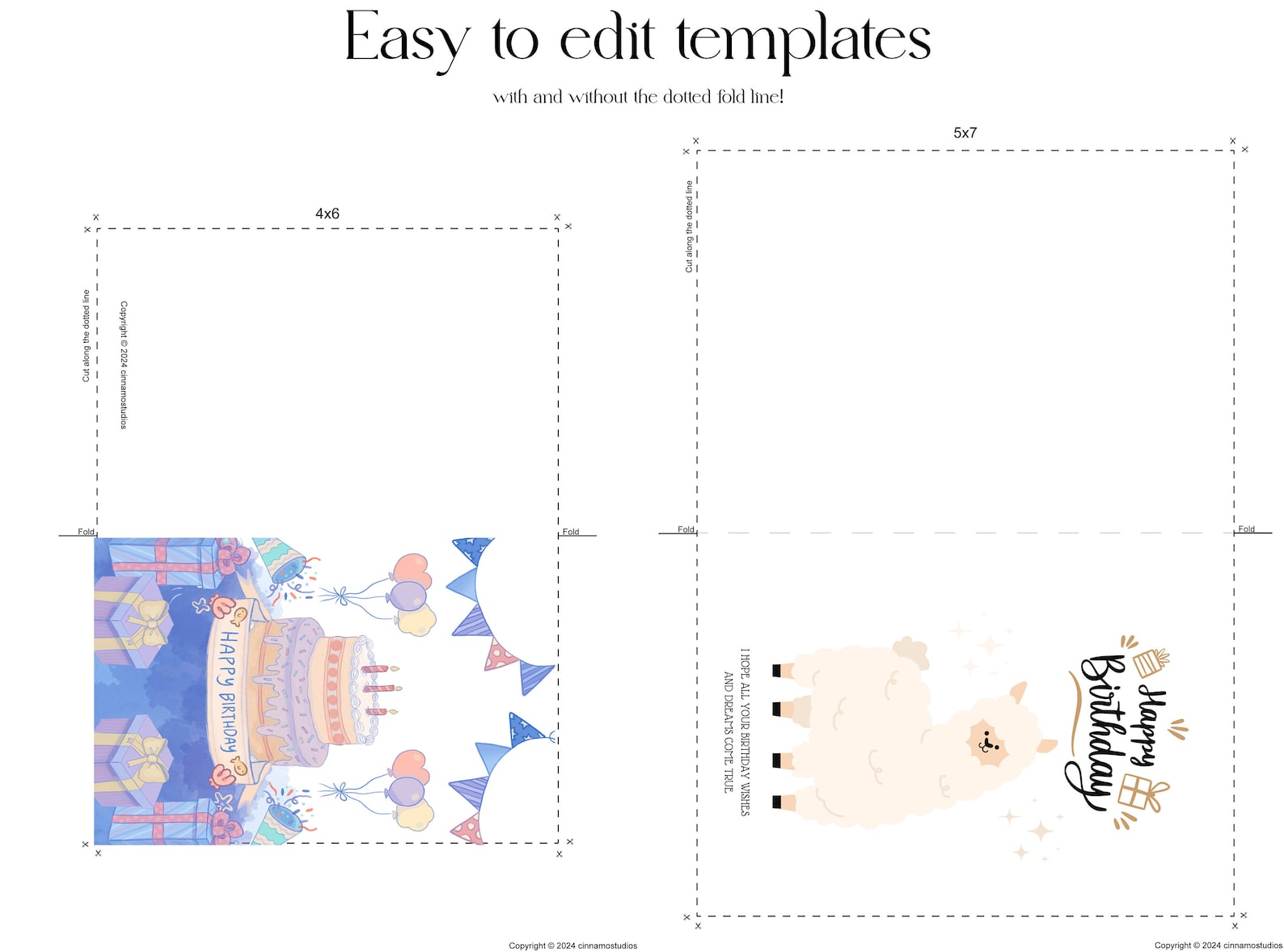 Foldable Card Templates for Standard 8.5x11 Paper | Instant Download ...