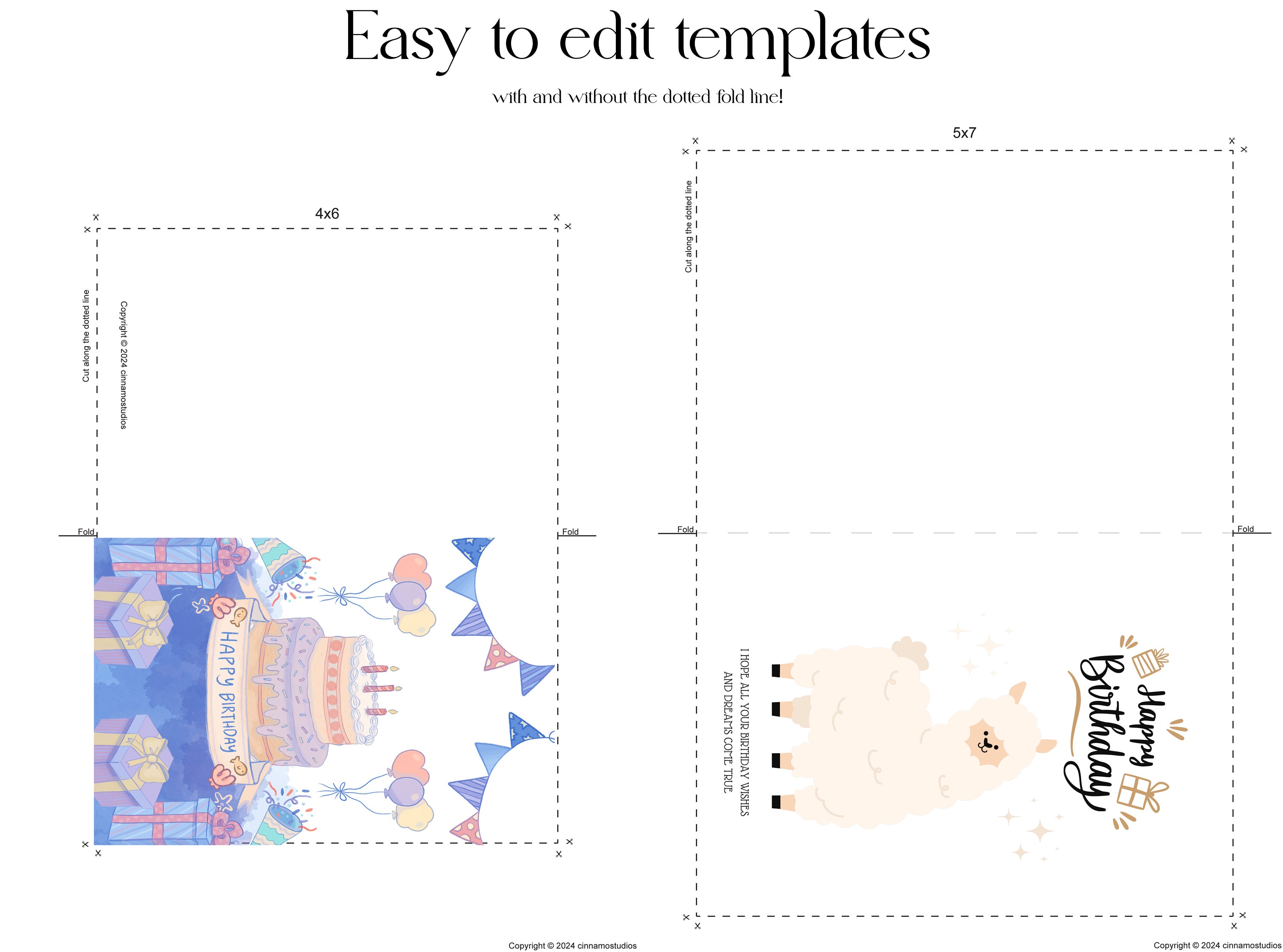 Foldable Card Templates for Standard 8.5x11 Paper | Instant Download ...