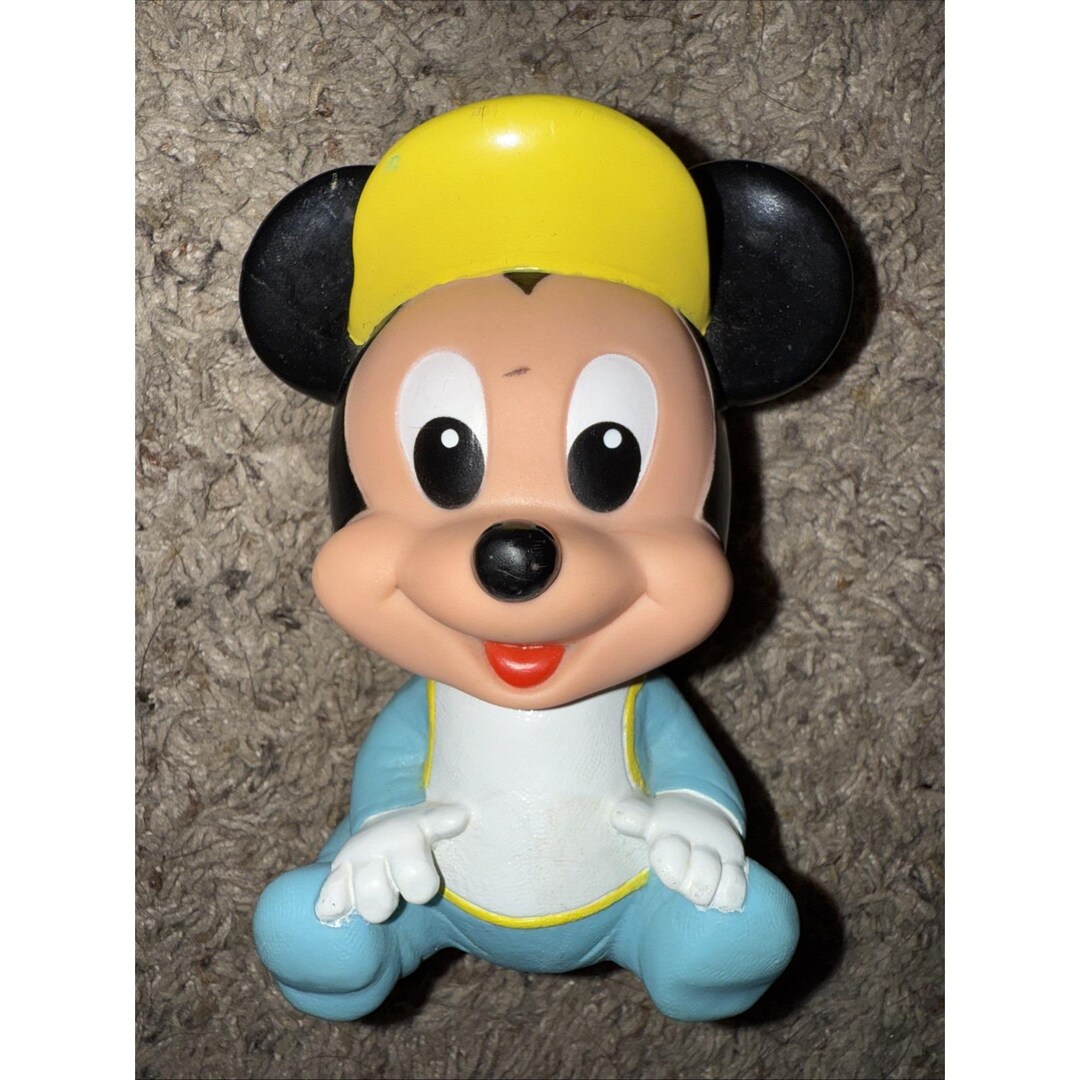 Vintage 1984 Disney Baby Mickey Mouse Soft Rubber Squeaky Baby Toy 5 ...