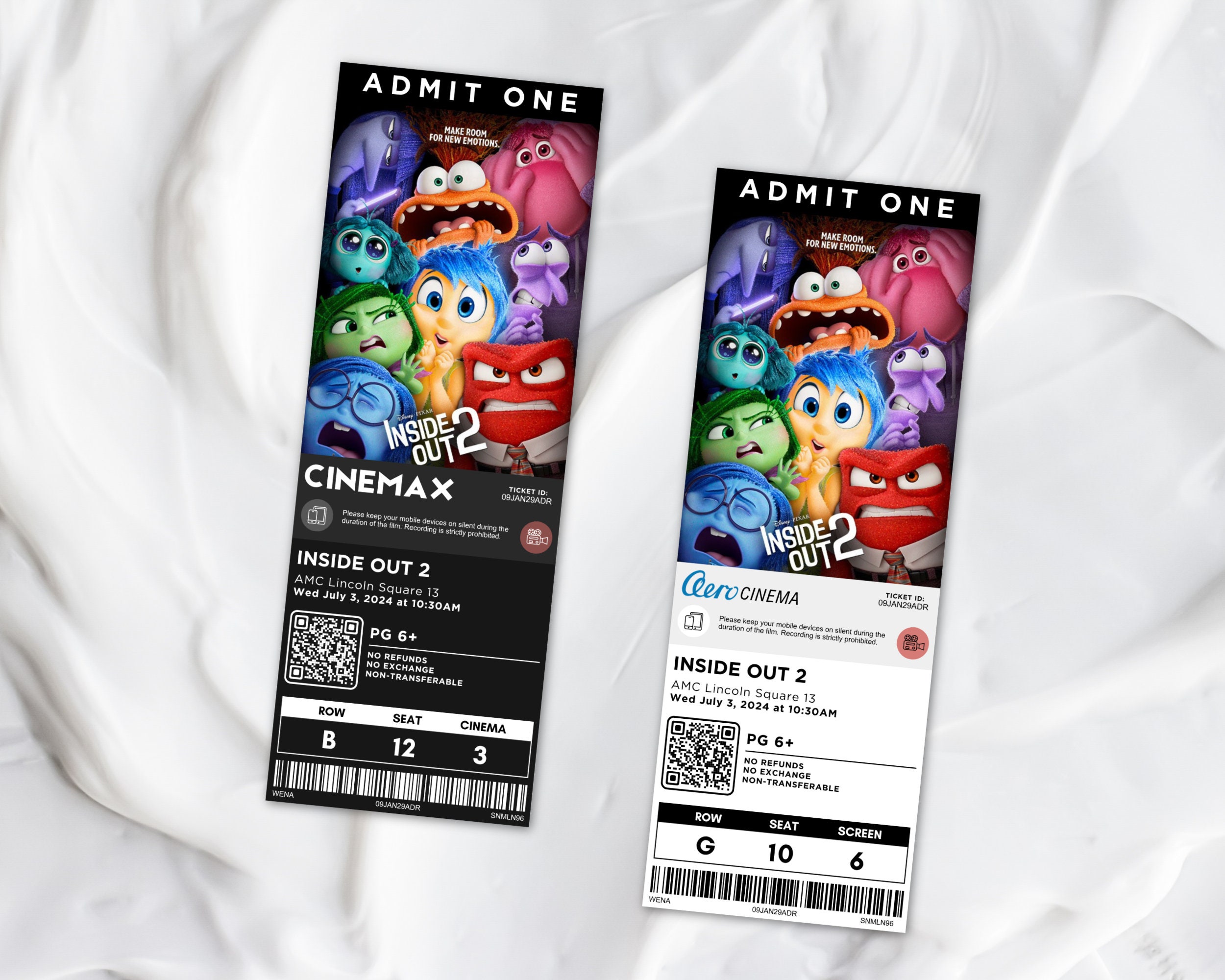 Inside Out 2 Movie Ticket, Inside Out 2 Movie Party Invitation ...