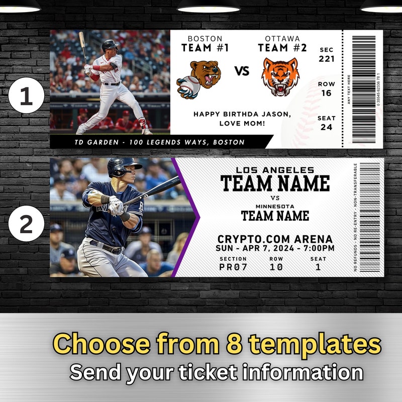 Baseball Ticket - Etsy