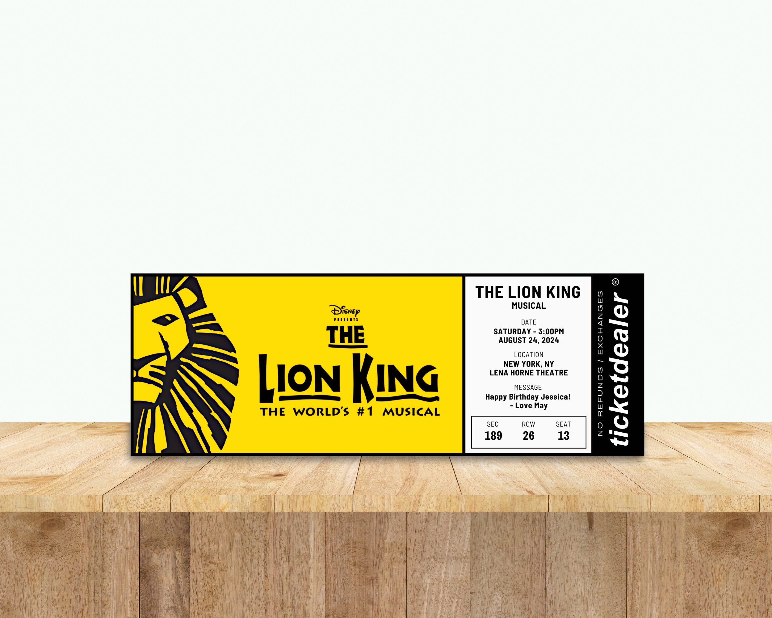 Lion King Editable Theatre Ticket, the Lion King Musical 2024 ...