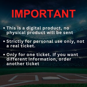 Personalized Baseball Ticket, Custom Baseball Keepsake, Surprise Gift ...