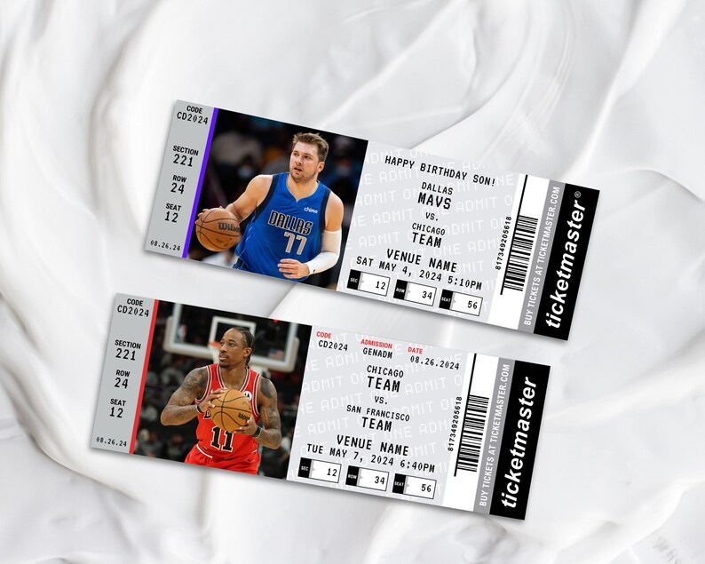 Editable Basketball Ticket, Basketball Game Surprise Gift, Custom ...