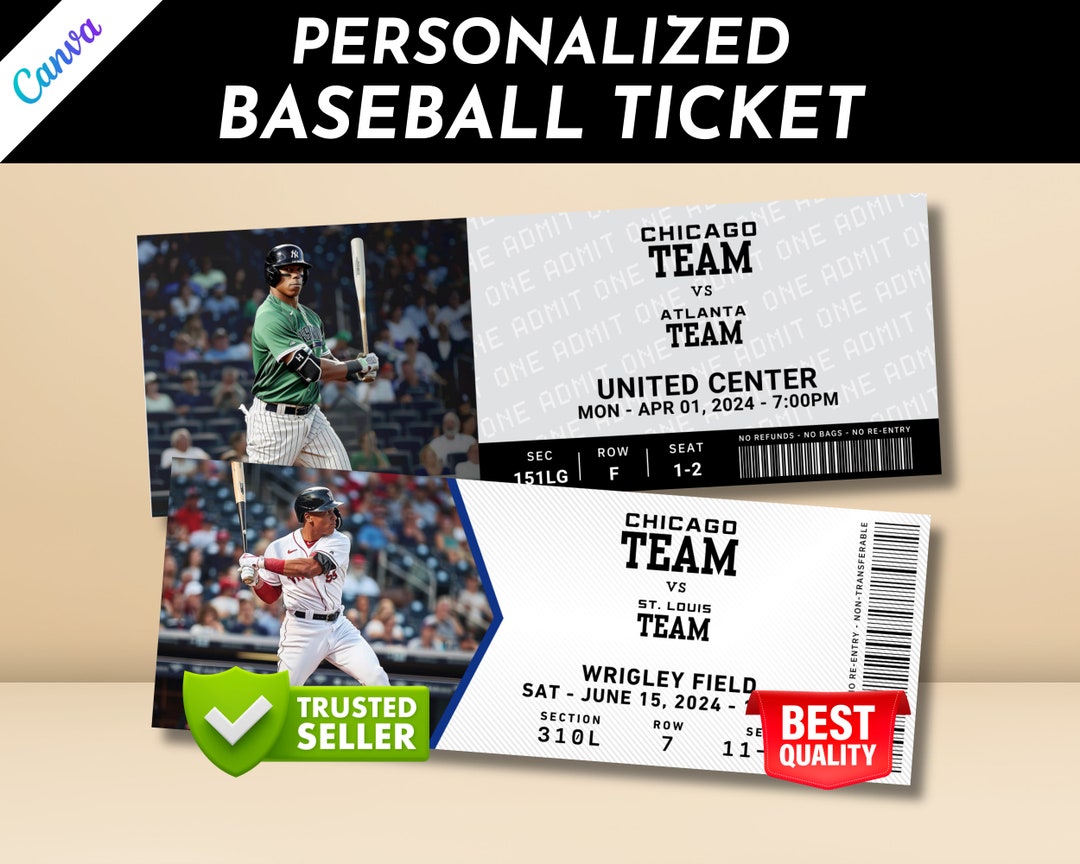 Personalized Baseball Ticket, Custom Baseball Keepsake, Surprise Gift ...