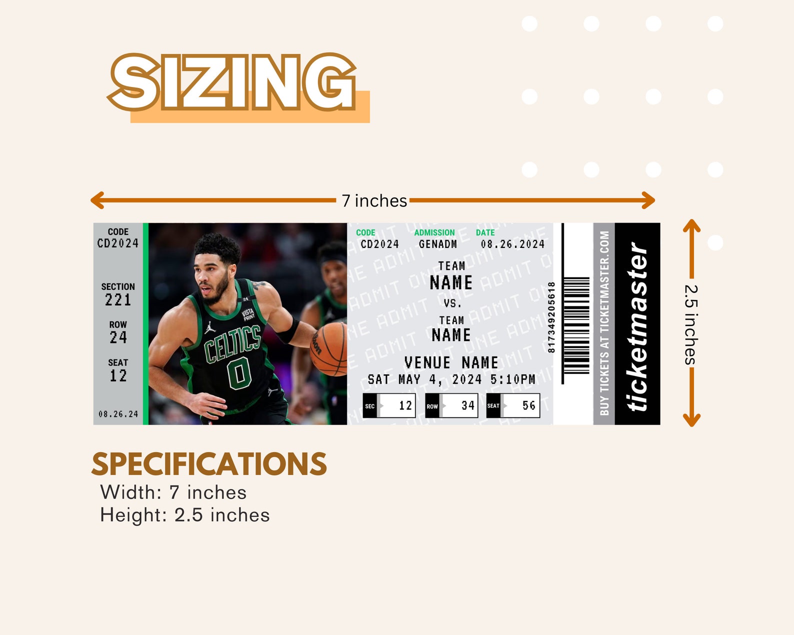 Editable Basketball Ticket, Basketball Game Surprise Gift, Custom ...