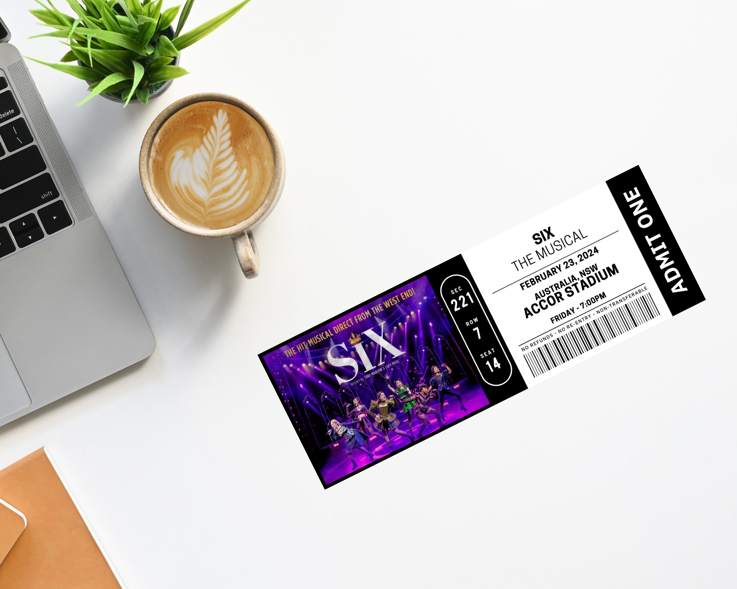 Six Editable Theatre Ticket, Six the Musical 2024, Memorabilia Surprise ...