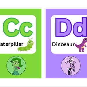 Inside Out 2 Alphabet Posters Letters With Pictures - Etsy