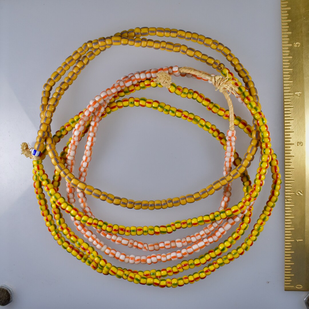 African Trade Beads , Complete Strands Yellow and Red - Etsy