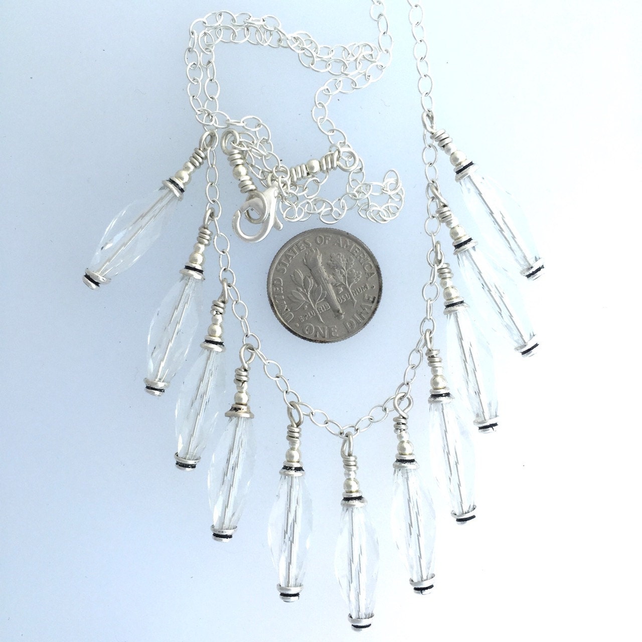 Rare Clear Swarovsky Crystal Beads in Necklace 17" by Kate Drew ...