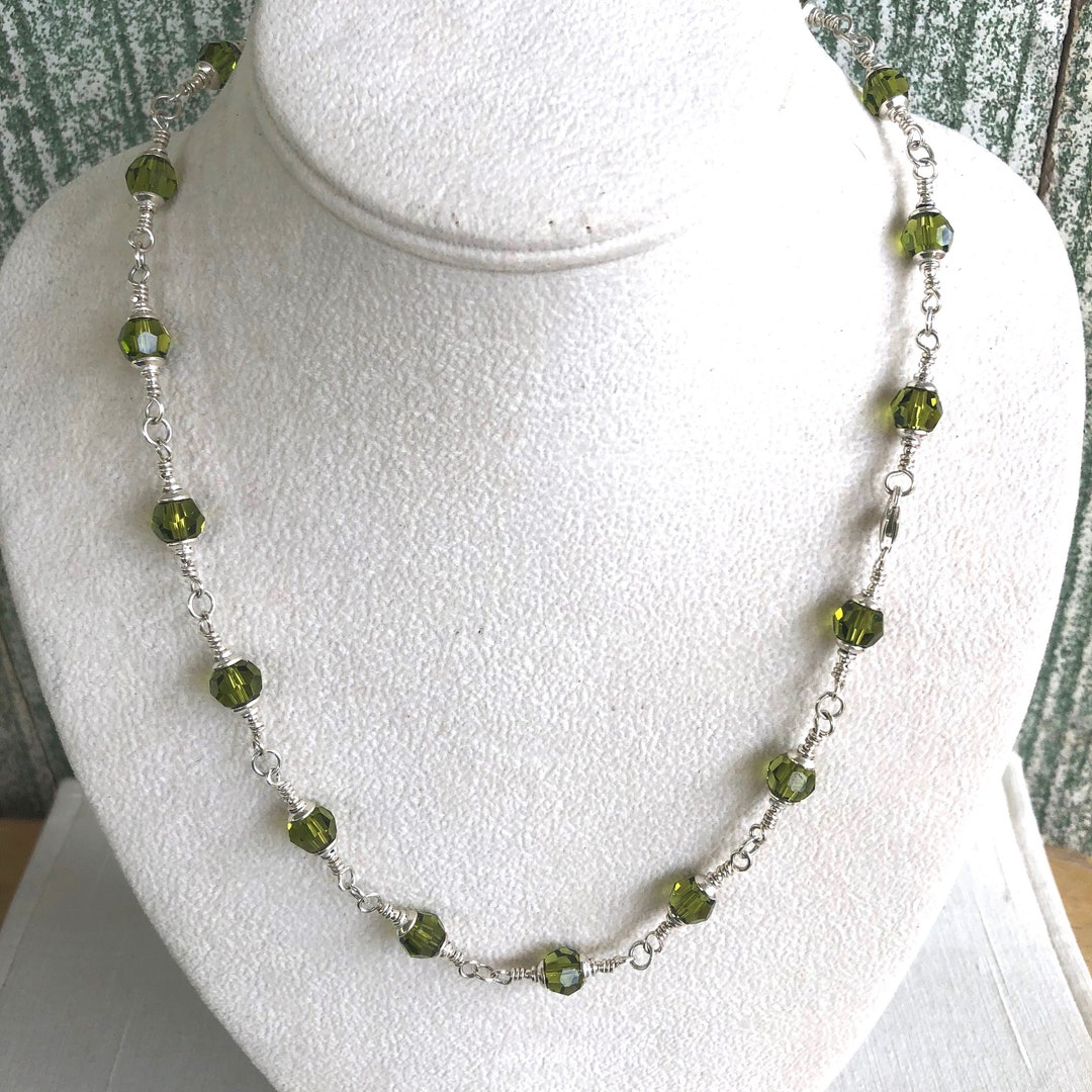 Swarovski Peridot and Sterling Silver 20" Necklace Kate Drew-wilkinson ...