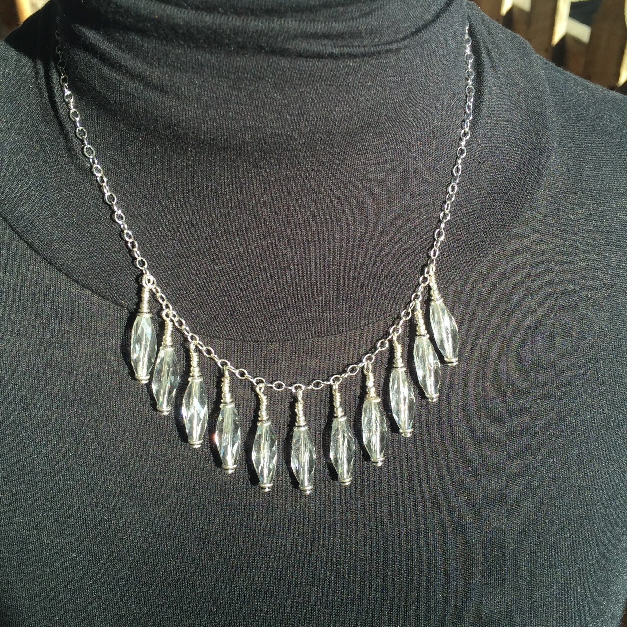 Rare Clear Swarovsky Crystal Beads in Necklace 17" by Kate Drew ...