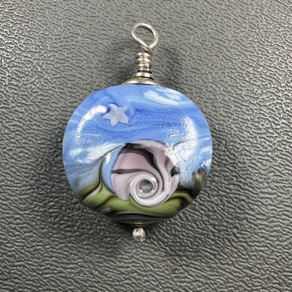 Lamp Work Glass Bead Clasp Turquoise and White - Etsy