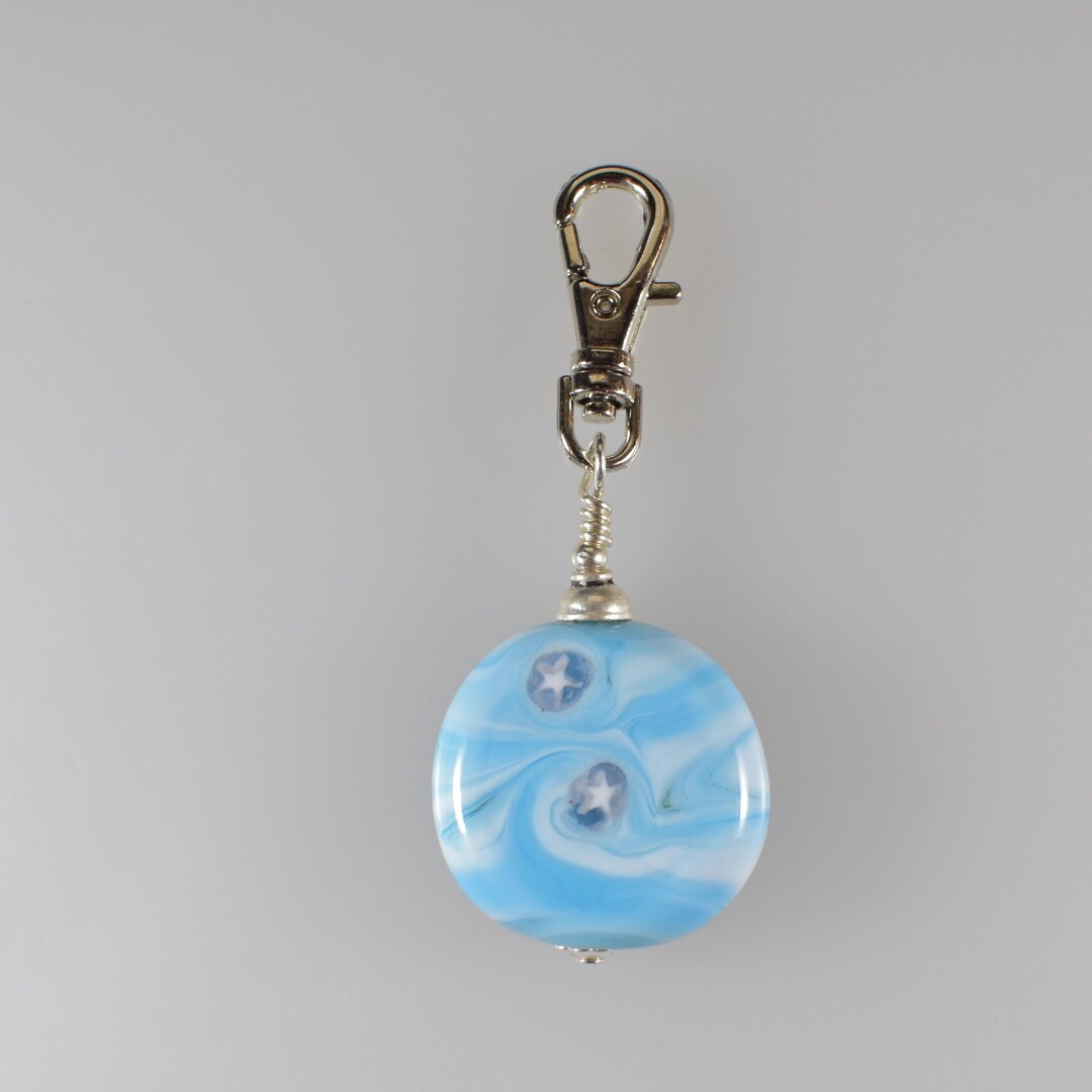 Lamp Work Glass Bead Clasp Turquoise and White - Etsy