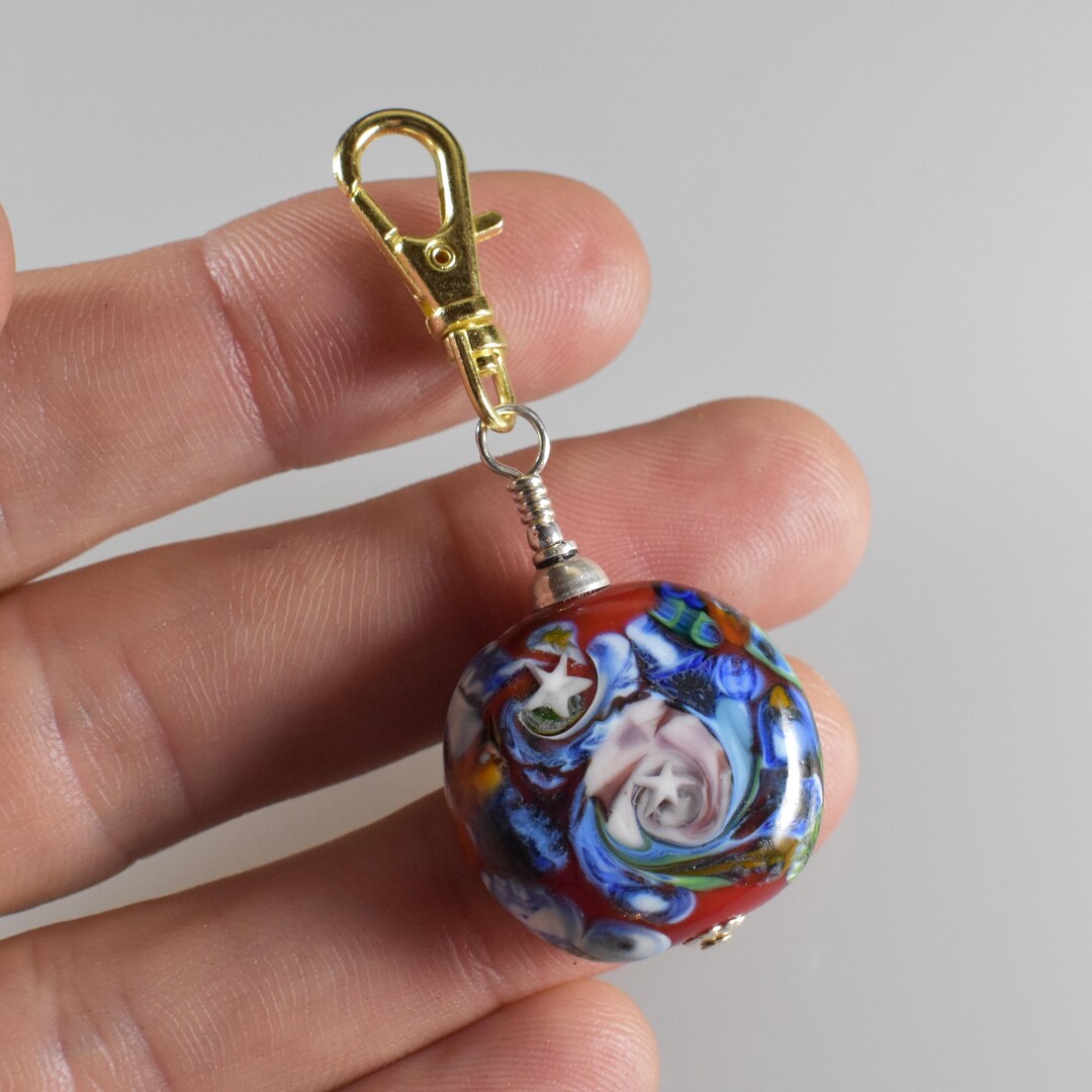 Lampwork Glass Bead Clip Bright Colors With Shell to Make You Smile - Etsy