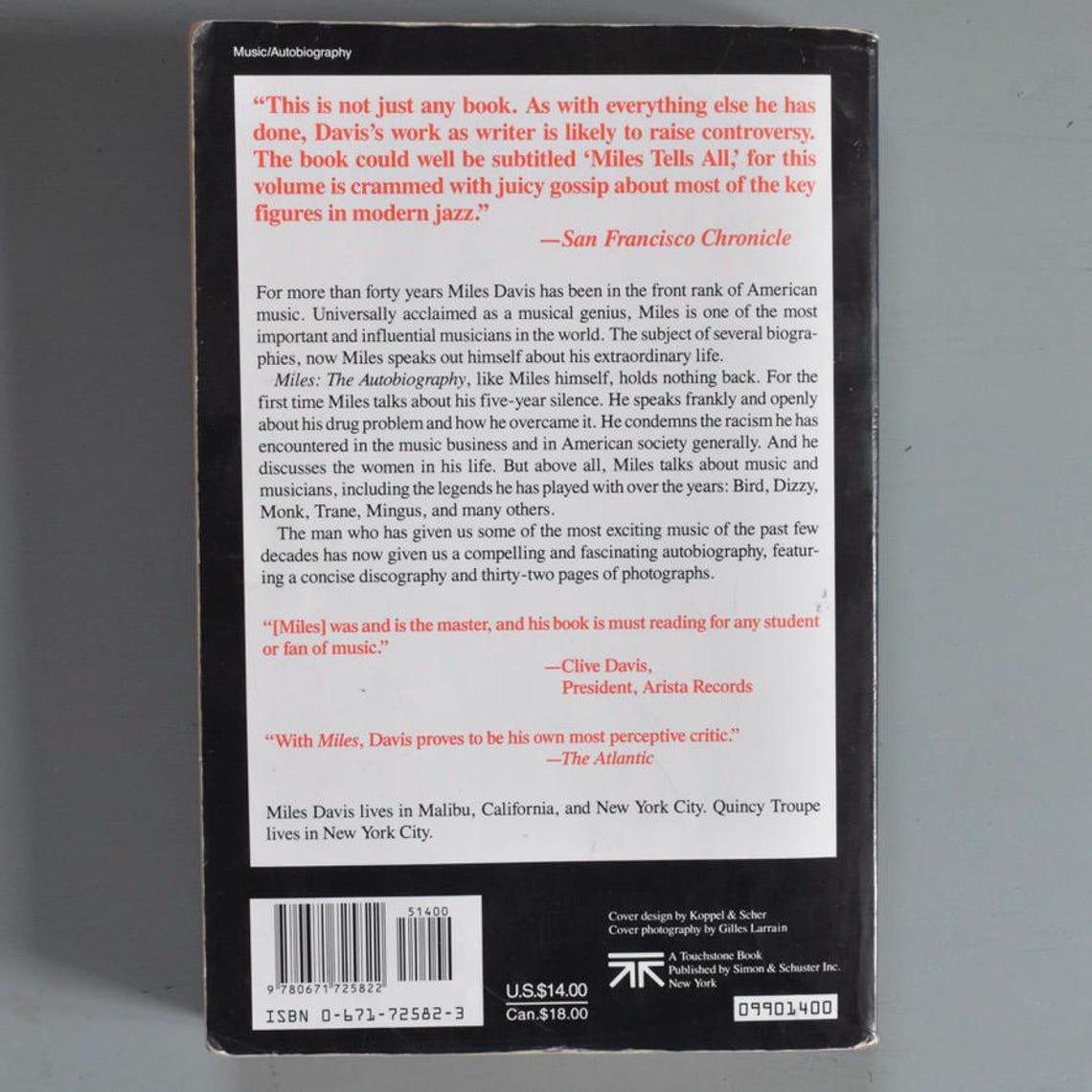 Miles: the Autobiography by Miles Davis & Quincy Troupe, 1990 Trade ...