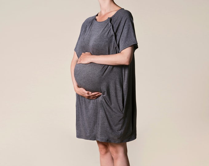 Plus Size Maternity Hospital Delivery Gown | Snaps for Breastfeeding ...