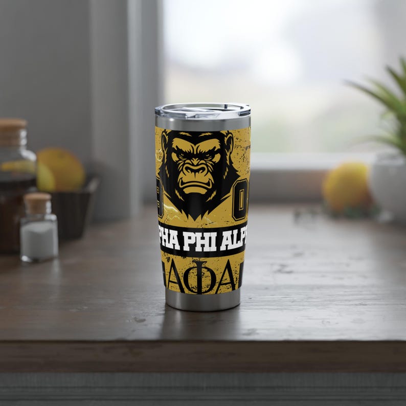 Alpha Phi Alpha Gorilla Tumbler20oz Insulated Fraternity Travel Mug ...