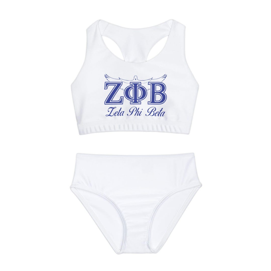 Zeta Phi Beta Girls Two Piece Swimsuit Greek Sorority Bathing Suit - Etsy
