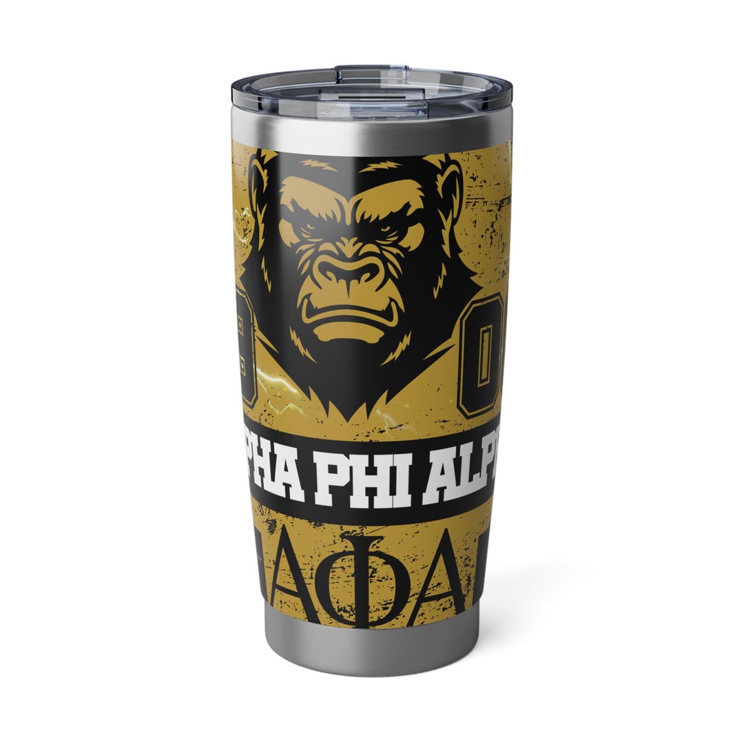 Alpha Phi Alpha Gorilla Tumbler20oz Insulated Fraternity Travel Mug Greek Letter Drinkware Gift ...