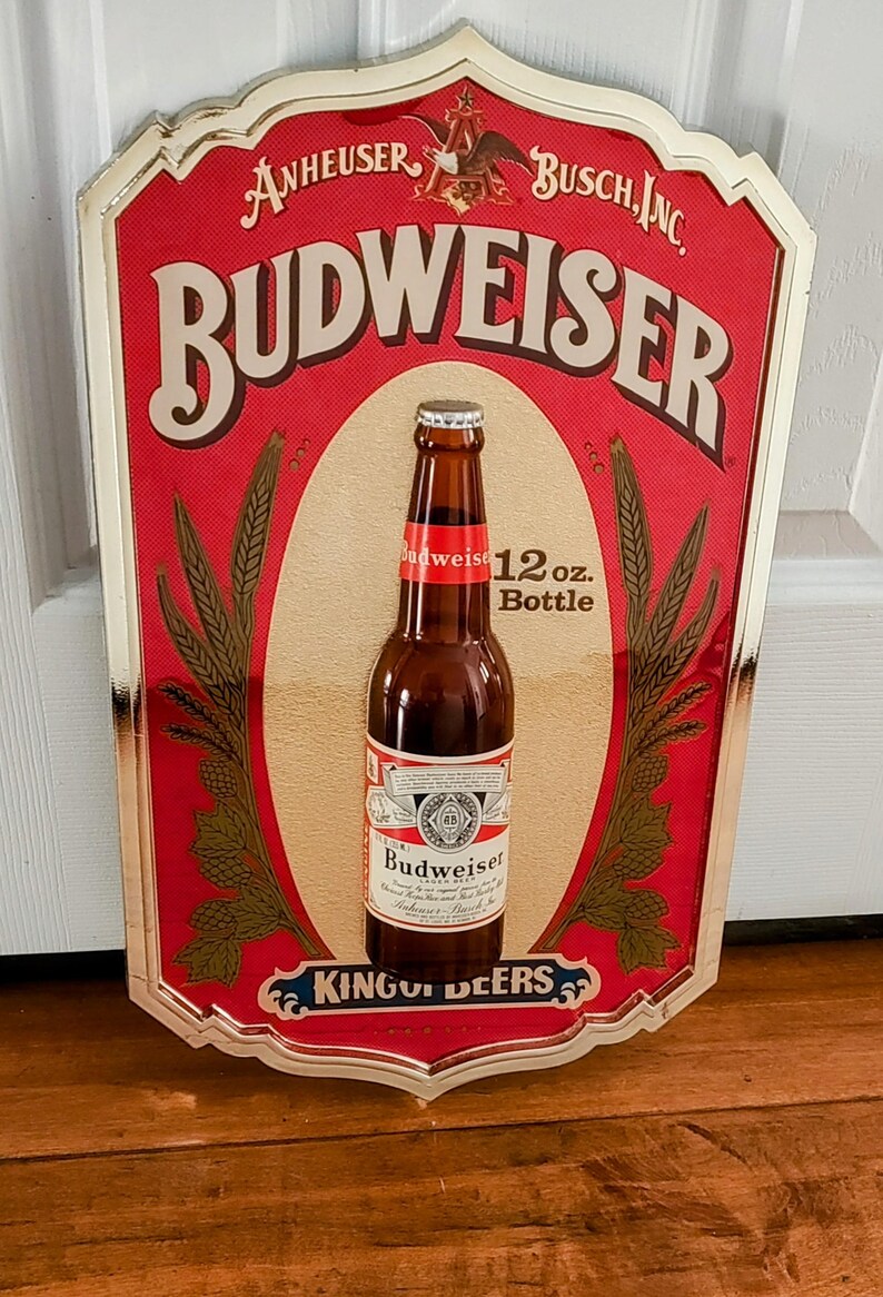 Budweiser Vintage Set of 2 3D Tin Signs. Great for Your Bar Pub or Man ...