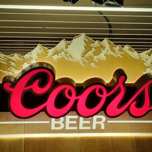 Coors Vintage Lighted Acrylic Bar Sign 1986 Great for Your Bar or Man ...