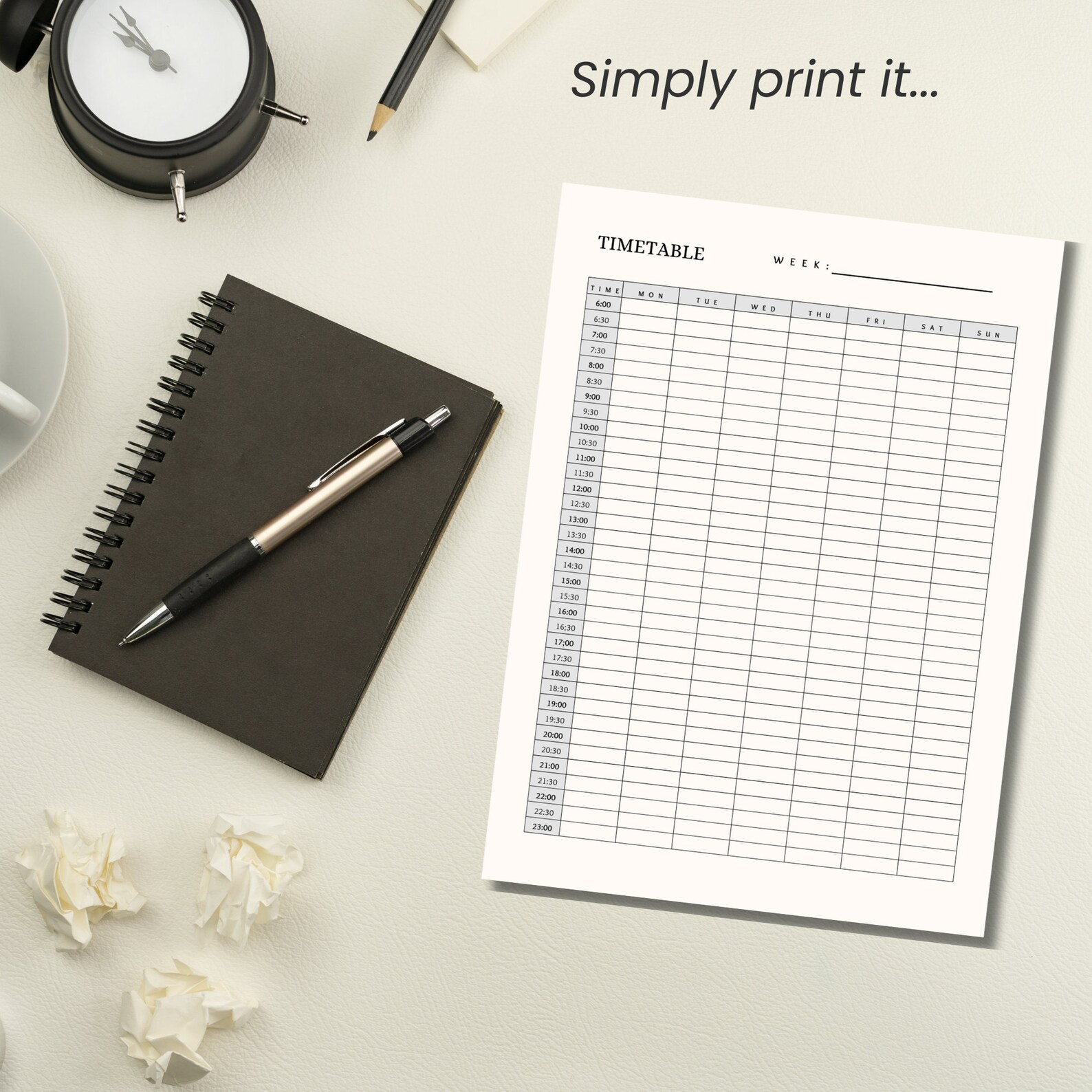Weekly Planner Timetable 5 Designs, A4/a5/letter Size, Sunday or Monday ...