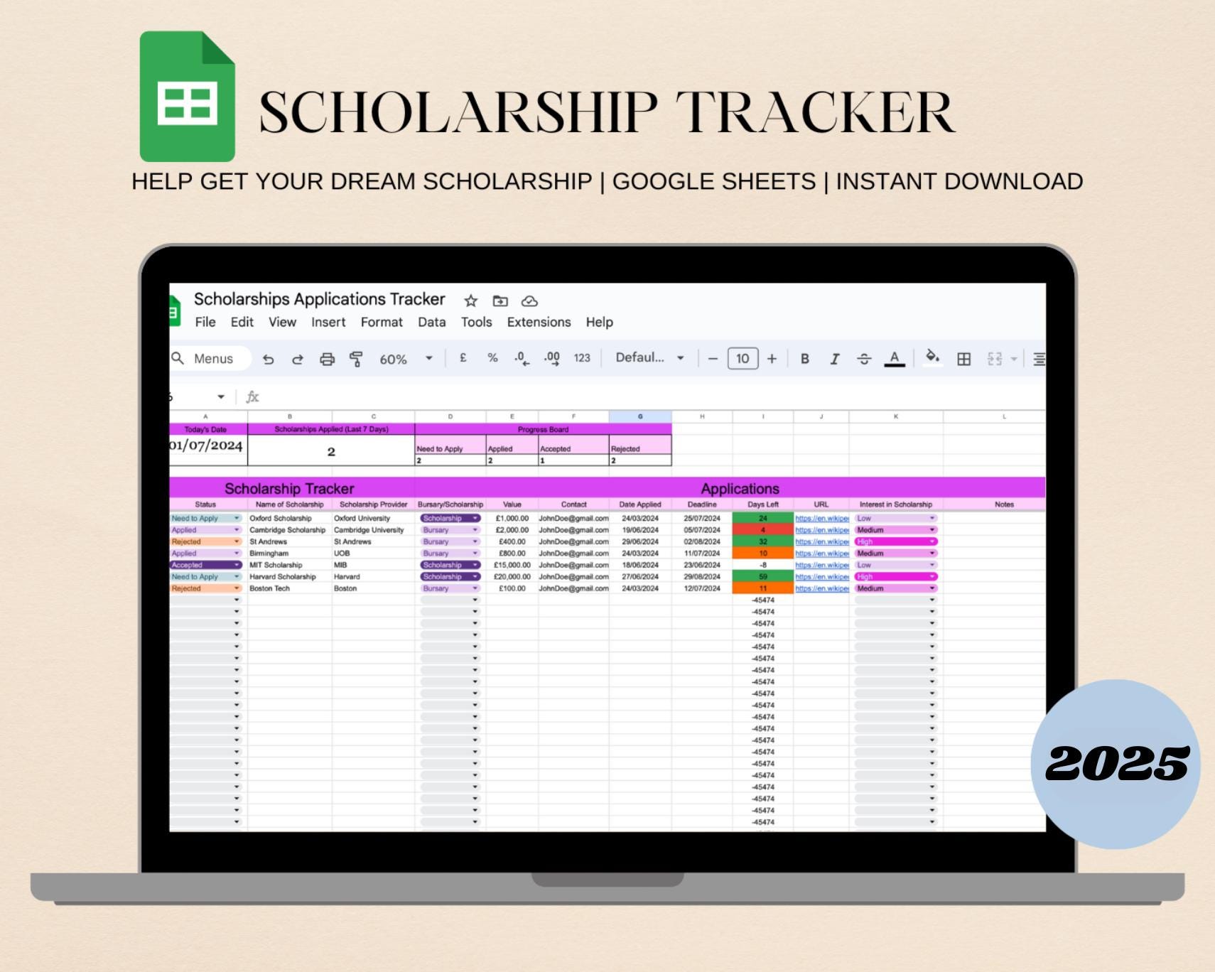 College Scholarship Tracker, Academic Planner, Student Organizer ...