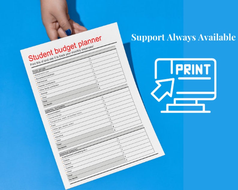 Printable Student Budget Planner, Financial Organizer, Money Tracking ...