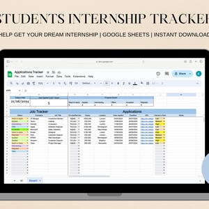 Ultimate Internship and Job Application Tracker Google Sheets Template Job Planner Interview ...