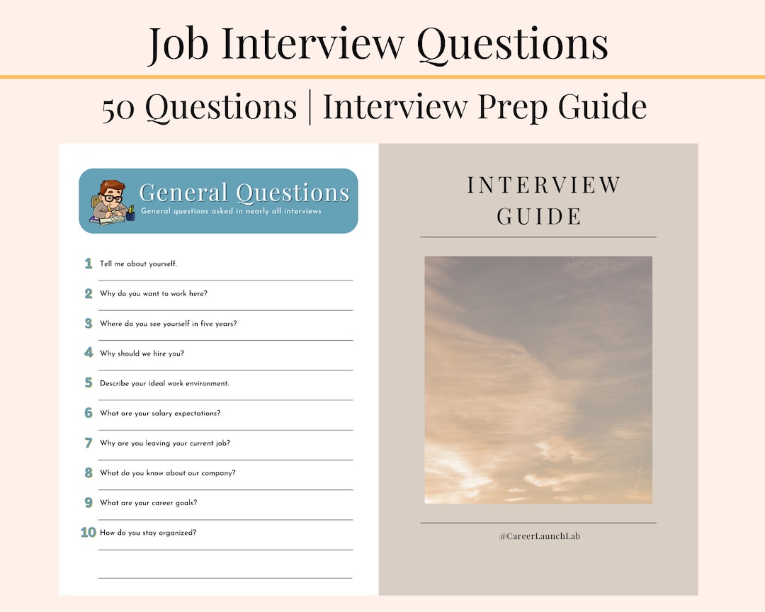 Interview Questions & Prep Guide Bundle, Job Interview Tips, Career ...