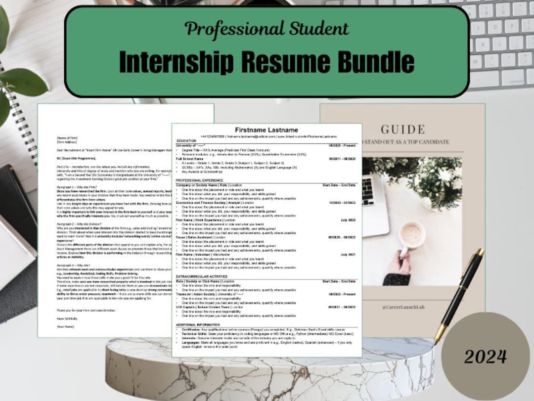 Professional Internship Resume Template, Entry-level CV Design, Job ...
