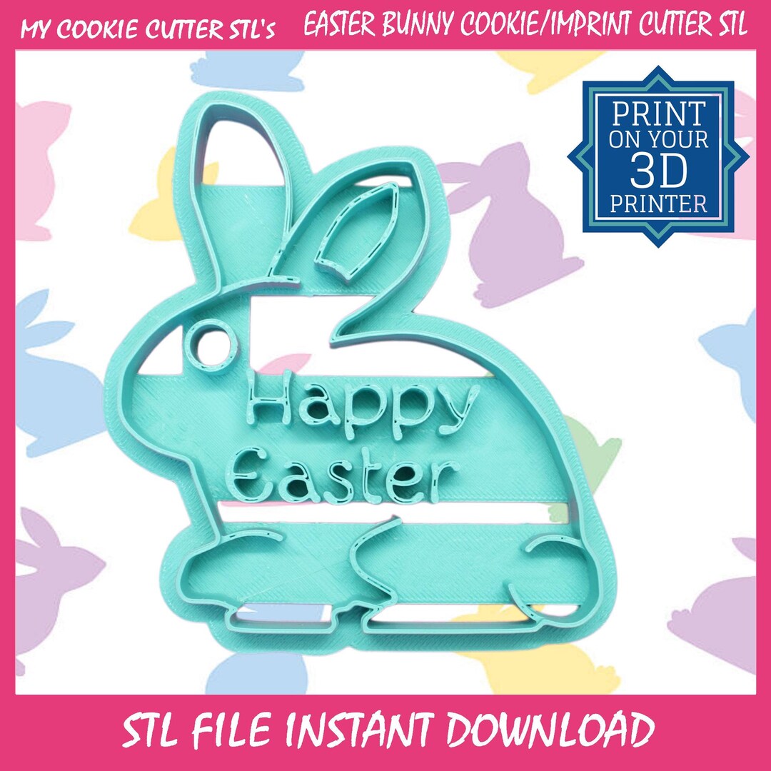 Easter Bunny Cookie Cutter. Print on Your 3D Printer. Perfect for ...