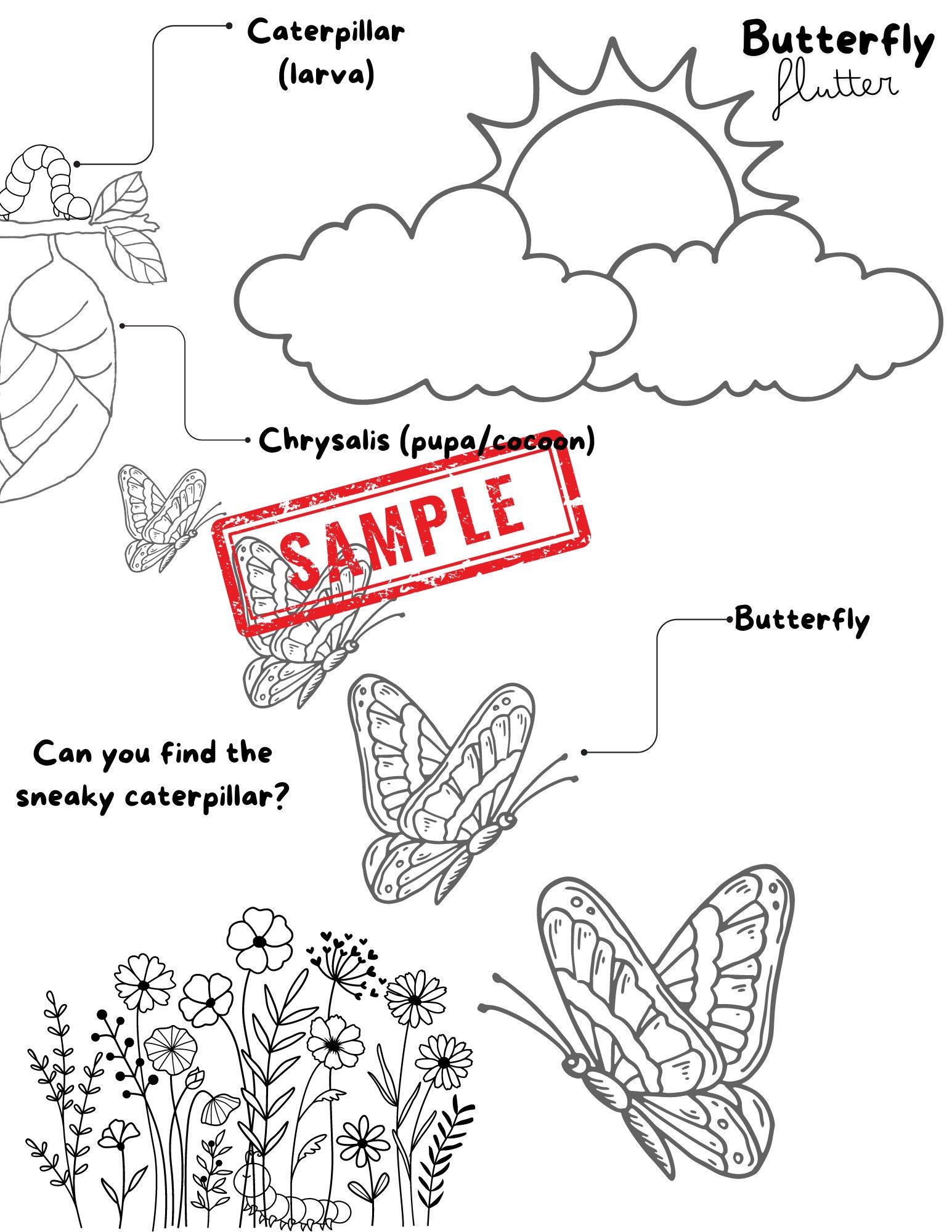 Garden Critter Educational Printables Set of 5 Activity Sheets for Kids ...