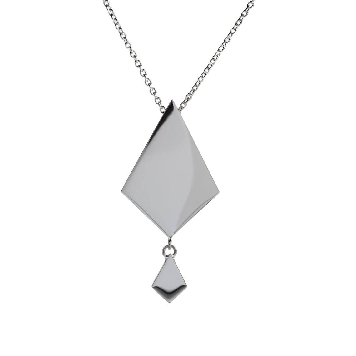 Metrica Duo Kite Necklace / Silver Kite Pendant / Recycled - Etsy