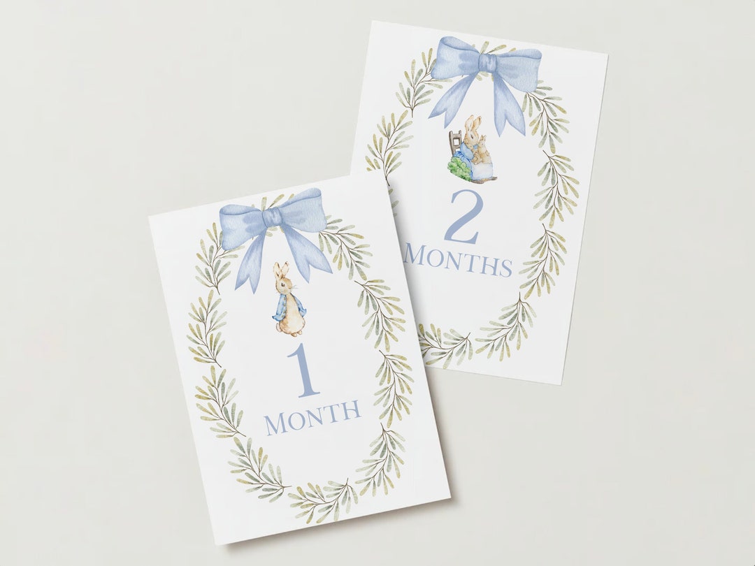 Peter Rabbit Baby Milestone Cards,peter Rabbit Digital Prints,woodland ...