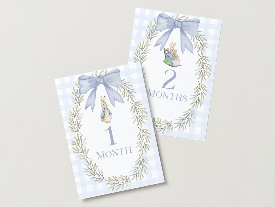 Peter Rabbit Baby Milestone Cards,peter Rabbit Digital Prints,woodland ...