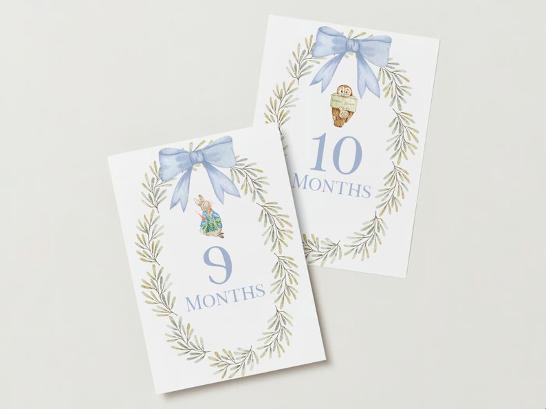 Peter Rabbit Baby Milestone Cards,peter Rabbit Digital Prints,woodland ...