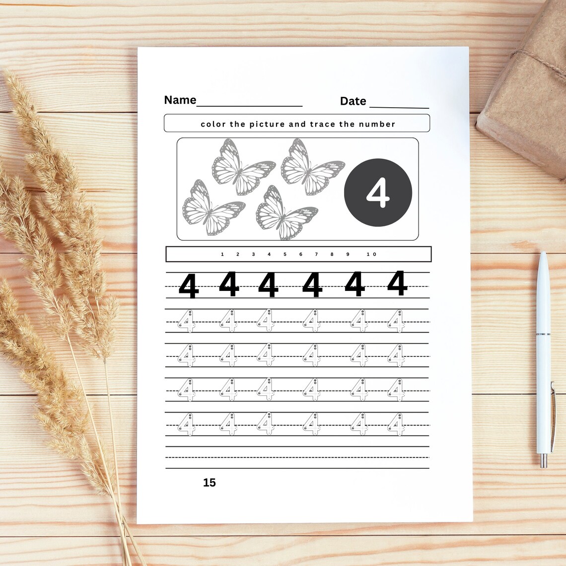 Alphabet and Number Preschool Worksheets, - Etsy