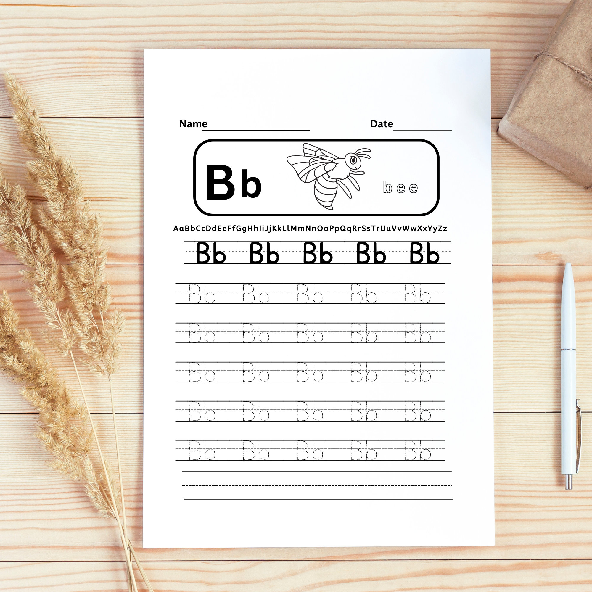 Alphabet and Number Preschool Worksheets, - Etsy